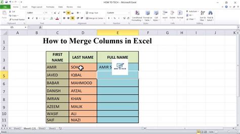 How To Merge Columns In Excel Youtube
