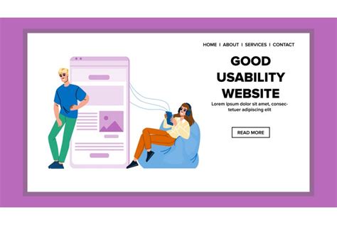 Navigation Good Usability Website Vector
