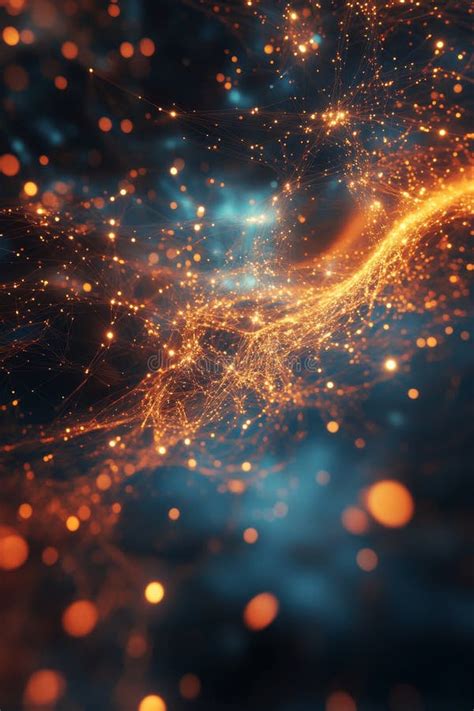 Volumetric Data Visualization Of Clusters In Realistic 3d Space With Orange And Blue Colors