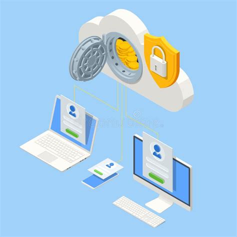 Isometric Money From Cloud Computing Online And Secure Payment Analysis Blockchain Technology
