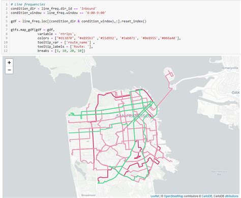Python For Transit Line Frequencies In A Map From Gtfs By Santiago Toso Medium