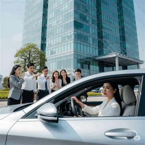 Cô gái đi ô tô đi làm bất ngờ bị đồng nghiệp gán cho mác bó ng hồ ng