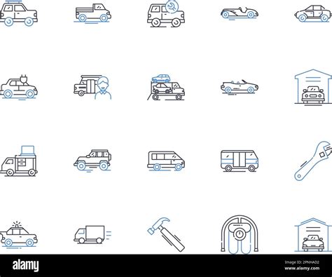 Transit Line Icons Collection Commute Subway Bus Train Transport Ferry Mass Transit