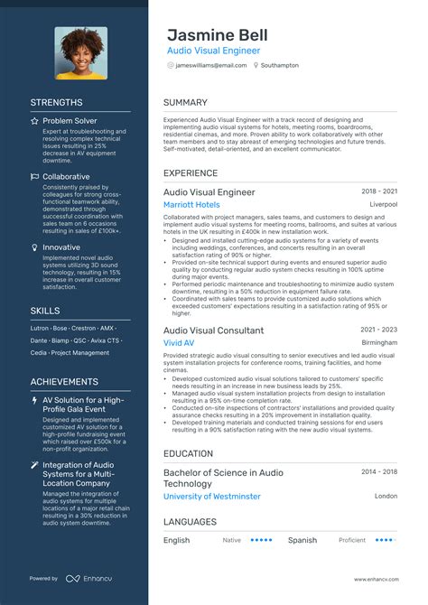 3 Audio Engineer Cv Examples For 2024