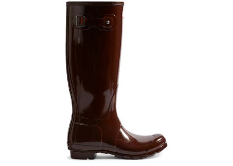 Hunter Original Tall Gloss Rain Boots Brown Bolt Womens Wft1000rgl