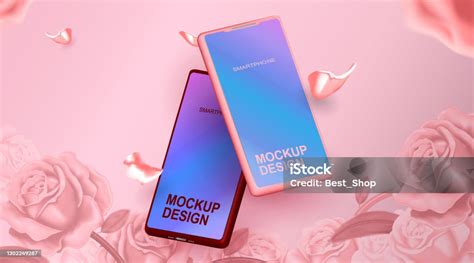 스마트폰 빈 화면 전화 모형 인포그래픽 또는 프레젠테이션 디자인 인터페이스용 템플릿 3차원 형태에 대한 스톡 벡터 아트 및 기타 이미지 3차원 형태 개념 개념과 주제