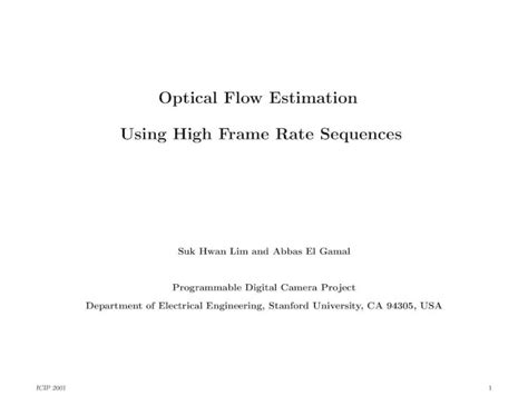 Pdf Optical Flow Estimation Using High Frame Rate Sequences Dokumentips