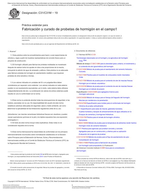 Fabricación Y Curado De Probetas De Hormigón En El Campo1 Pdf