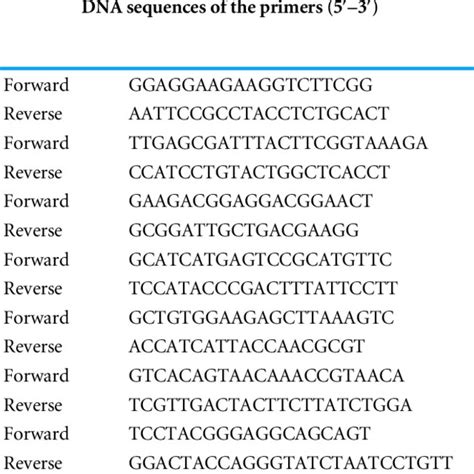 Primers Used For Detection And Quantification Of Selected Bacterial
