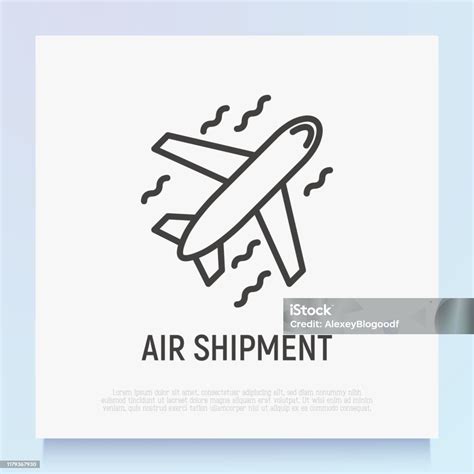 공기 선적 얇은 라인 아이콘입니다 배달 서비스 또는 물류 회사를 위한 벡터 그림입니다 관광에 대한 스톡 벡터 아트 및 기타 이미지 관광 깨끗한 날기 Istock