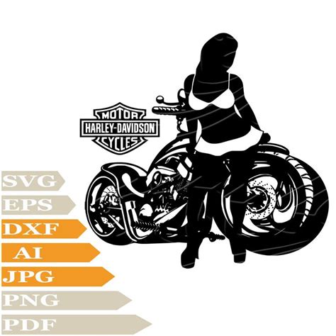 Motorcycles Harley Davidson SVG Girl With Motorcycle SVG Design Harley Davidson Logo Vector