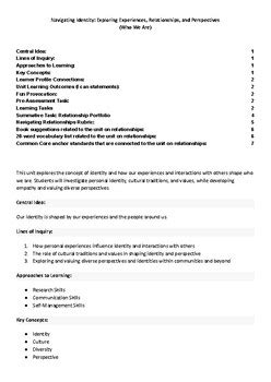 IB PYP Navigating Identity ExploringRelationships And Perspectives WWA