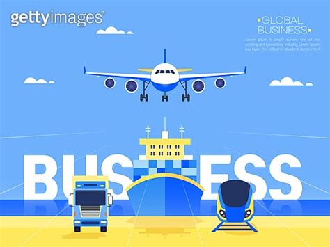 비즈니스 글로벌 글로벌비즈니스 화물운송 교통 비행기 트럭 육상교통수단 기차 컨테이너선 산업선 이미지 Jv13104074 게티이미지뱅크