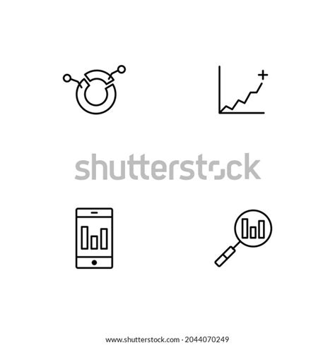 Analysis Icon Set White Background Stock Vector Royalty Free