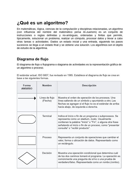 Algoritmos Diagrama De Flujos Y Pseudocódigo Pdf Algoritmos