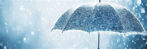 Digital Umbrella Protecting From Falling Data Network Security Rain