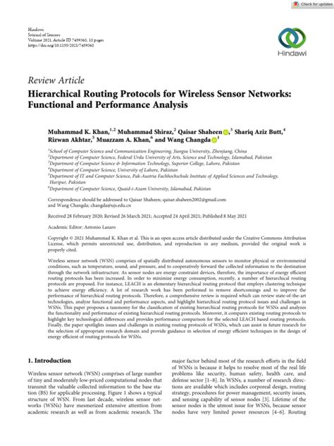 3 2021 Hierarchical Routing Protocols For Wireless Sensor Networks