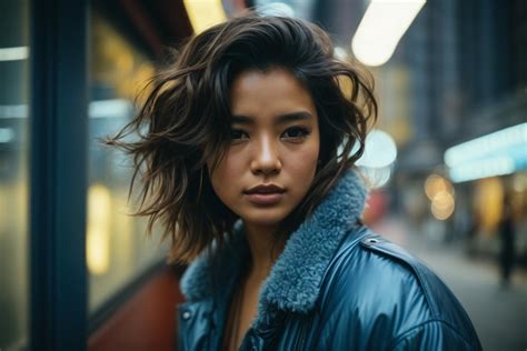 Premium Photo A Trendy Female Traveler Posing On The Famous Genko Avenue With Beautiful Trees