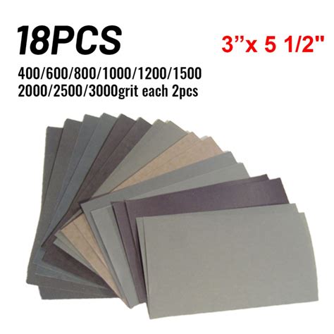 Sandpaper 400 3000 Grit Car Body Glass Grit Headlight Kens 1000 18pcs