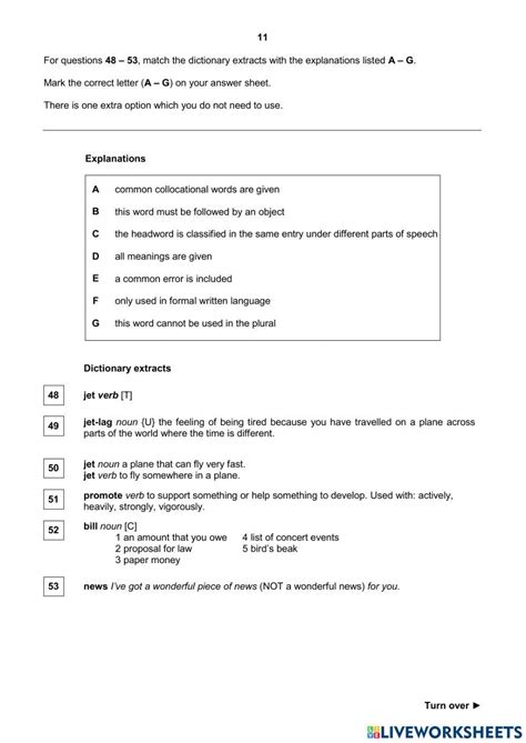 Tkt Activity Live Worksheets