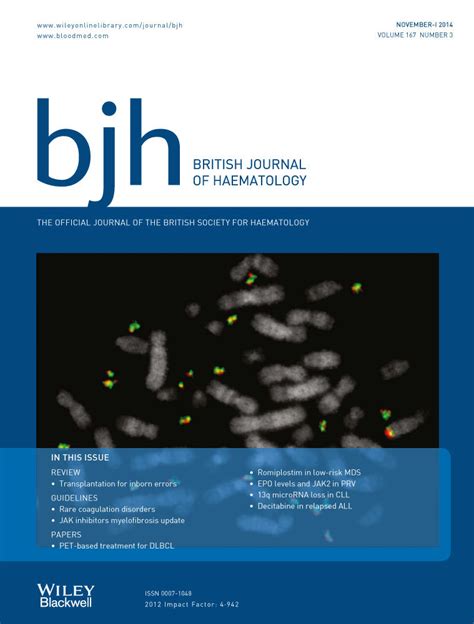British Journal Of Haematology Wiley Online Library