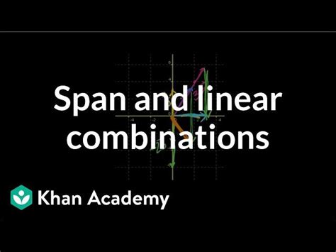 Free Video Linear Combinations And Span Vectors And Spaces Linear Algebra Khan Academy