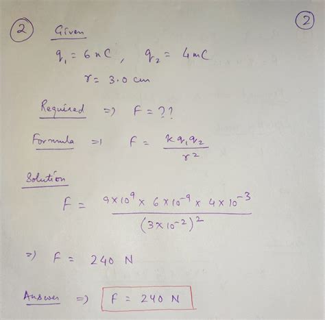 Solved In Gresa Form Solve The Following 1 Two Equal Charges Of