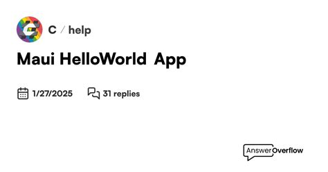 Maui Helloworld App C
