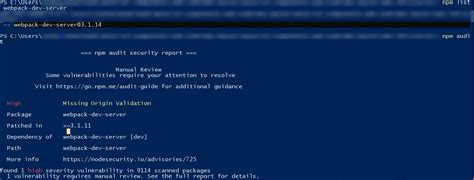 Npm Audit Security Warning · Issue 1615 · Webpackwebpack Dev Server