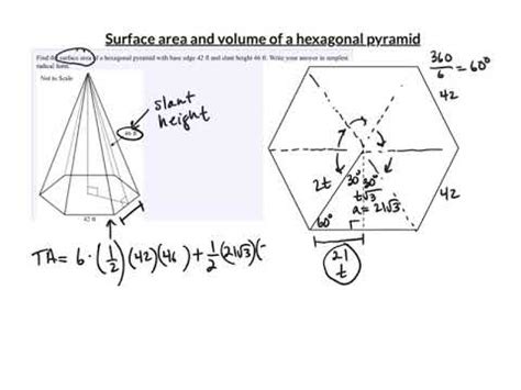 Surface Area And Volume Of A Hexagonal Pyramid Youtube