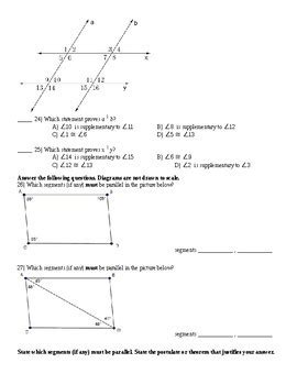 Parallel Lines Test With Proofs Key By Acris Learning TpT