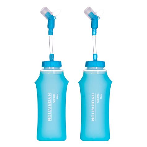 Tpu 소프트 플라스크 접이식 스포츠 물병 2 개 05l 러닝 하이킹 사이클링 등산 조깅 마라톤용 수화 팩