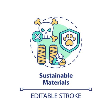 2d Editable Multicolor Icon Sustainable Materials Concept Simple Isolated Vector Sustainable