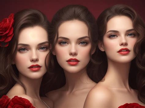 Premium Ai Image 3 Lady Model