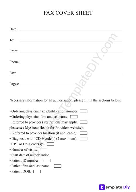 Medical Fax Cover Sheet Template Printable In Pdf And Word