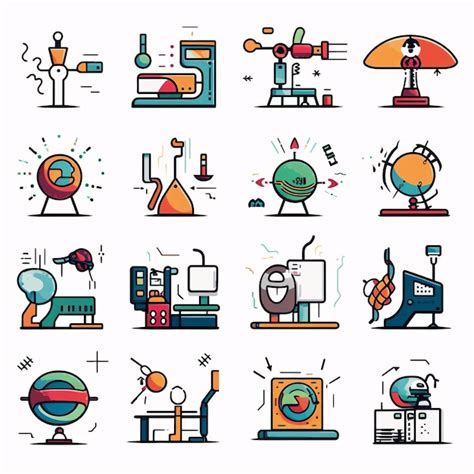 Premium Photo Set Of Flat Line Icons Of Science And Technology Vector Illustration