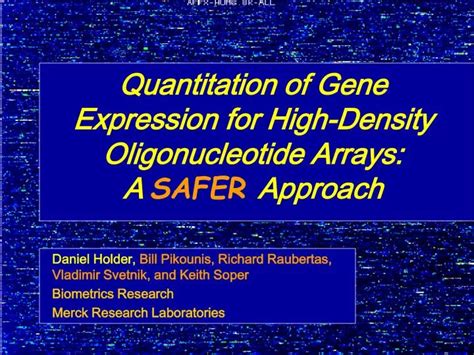 Ppt Quantitation Of Gene Expression For High Density Oligonucleotide Arrays A Safer Approach