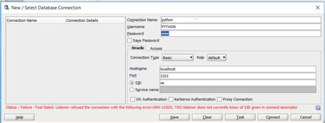 Database Connection Unable To Login Using Sql Developer Stack Overflow