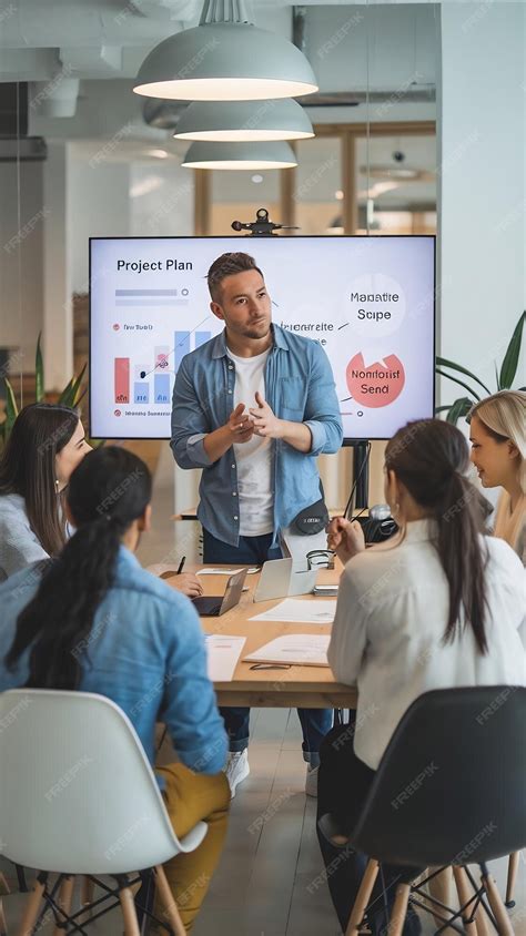 Young Marketing Specialist Leading A Brainstorm Session With A Team In