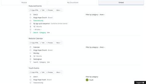 Embed Calendars And Events Into Your Website ChurchSuite Support Articles