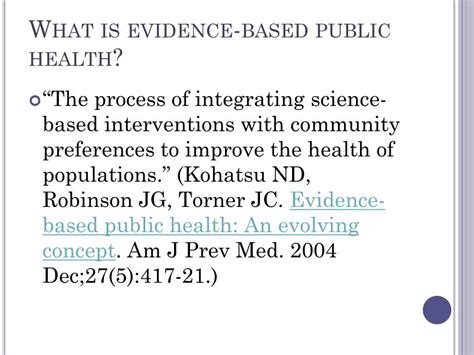 Ppt Evidence Based Public Health Practice Powerpoint Presentation Free Download Id 3690881