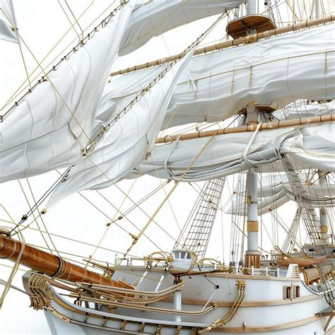 3d Render Of Ship On White Background Premium Ai Generated Image