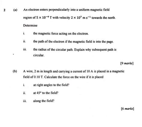Solved A An Electron Enters Perpendicularly Into A Uniform