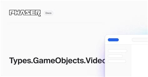 Typesgameobjectsvideo