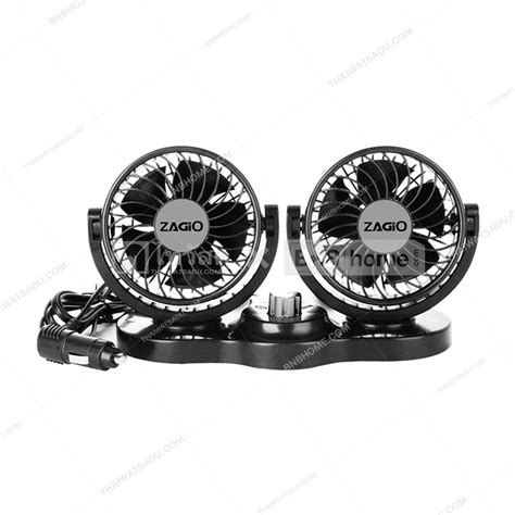 พัดลมหัวคู่ ปรับหมุน 360 องศา แบบ DC12V ZAGIO รุ่น ZG-9251 ขนาด 4 นิ้ว ...