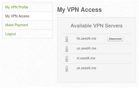 New Feature Disconnect From VPN Server Seed Me Private VPN Club