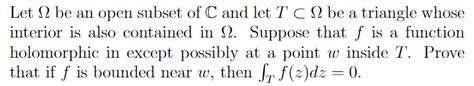 Solved Let Ω be an open subset of C and let TΩ be a Chegg