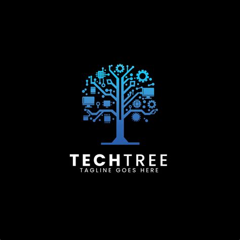 Tech Tree Logo Template Vector Art At Vecteezy
