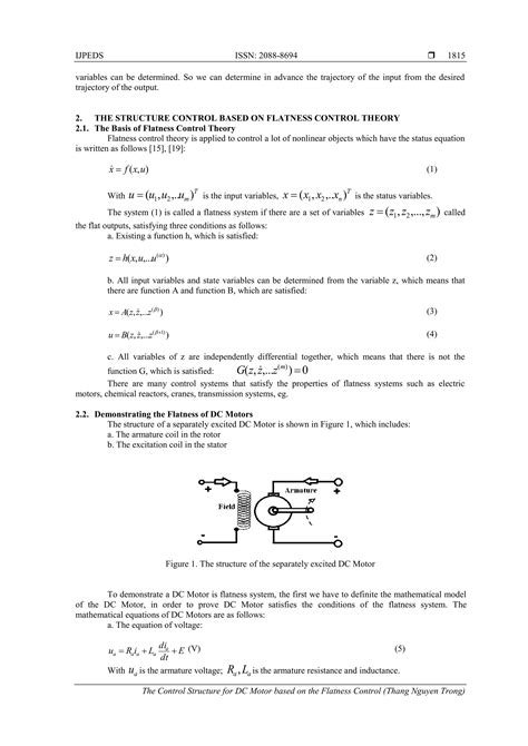 The Control Structure For Dc Motor Based On The Flatness Control Pdf