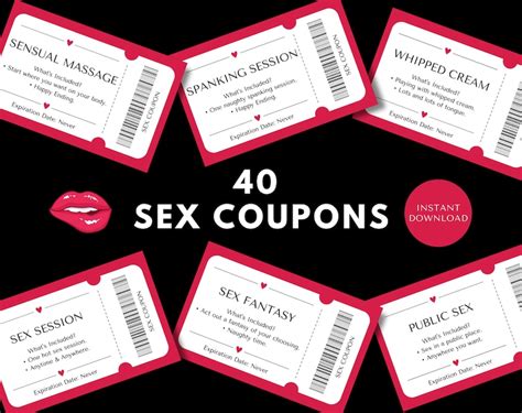 Sex Coupons Printable Naughty Gifts Sex Coupons For Him And Her Kinky Erotic Sexy Gift Sex